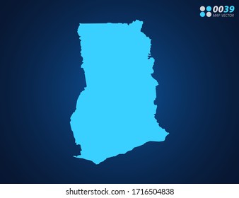Vector Blue Map Ghana Stock Vector (Royalty Free) 1716504838 | Shutterstock