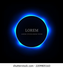 Vector Blue Neon Circle Frame On Stock Vector (Royalty Free) 2209805163 ...