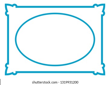 Vector Blue Oval Border Frame May Stock Vector (Royalty Free ...