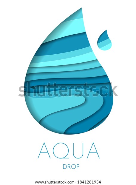 Vector Blue Paper Water Drop Paper Stock Vector (Royalty Free ...