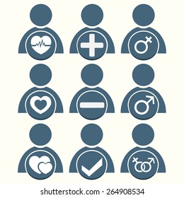 Vector Blue People Icon Set Illustration: เวกเตอร์สต็อก (ปลอดค่า ...
