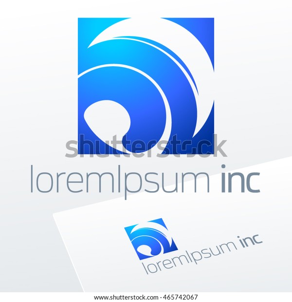 Vector Blue Sign Logo Business Technology Stock Vector (Royalty Free ...