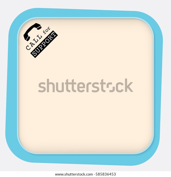 Vector Blue Text Box Phone Icon Stock Vector (Royalty Free) 585836453 ...
