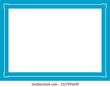 Vector Blue Vintage Border Frame Stock Vector (Royalty Free) 1317995639