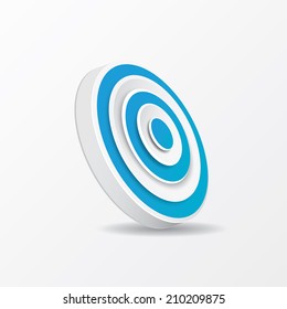 Vector Blue White Target Icon On Stock Vector (Royalty Free) 221879995