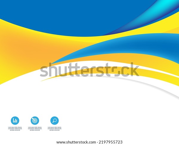 Vector Blue Yellow Wavy Wave Abstract Stock Vector (Royalty Free ...