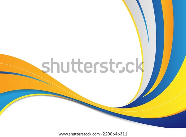 Vector Blue Yellow Wavy Wave Abstract Stock Vector (Royalty Free ...