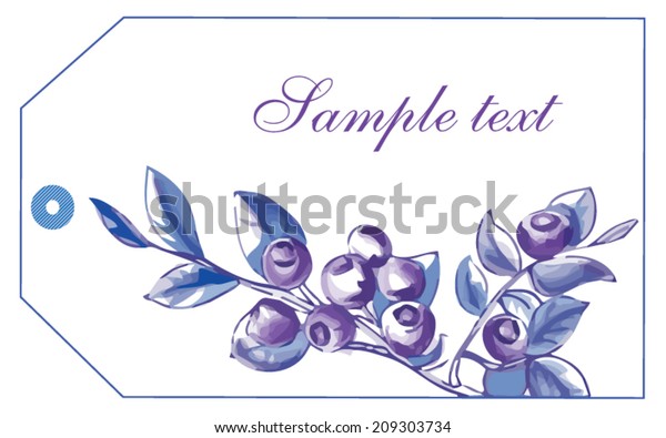 Vector Blueberry Label Tag Stock Vector (Royalty Free) 209303734 ...