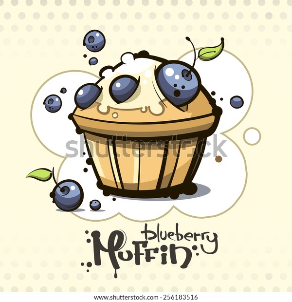 vector. blueberry muffin. cartoon symbol for your design.