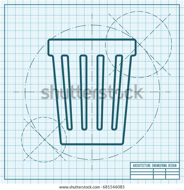 Vector Blueprint Basket Icon On Engineer Stock Vector (Royalty Free ...