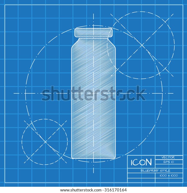 Vector Blueprint Bottle Juice Template On Stock Vector (Royalty Free ...