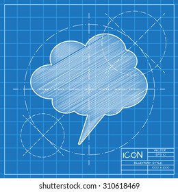 Vector Blueprint Callout Icon Engineer Architect Stock Vector (Royalty ...