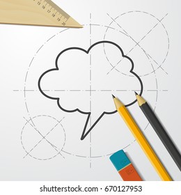 Vector Blueprint Callout Icon On Engineer Stock Vector (Royalty Free ...