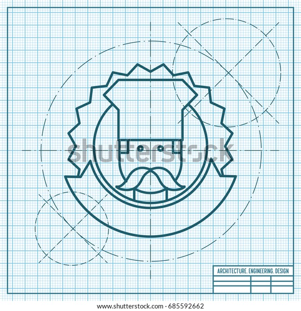 Vector Blueprint Chef Cook Chois Emblem Stock Vector (Royalty Free ...