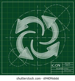 Vector Blueprint Circle Round Arrows Business Stock Vector (Royalty ...