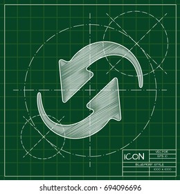 Vector Blueprint Circle Round Arrows Business Stock Vector (Royalty ...