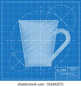 Vector Blueprint Book Icon Engineer Architect Stock Vector (Royalty ...