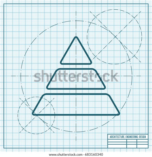 Vector Blueprint Pyramid Icon On Engineer Stock Vector (Royalty Free ...