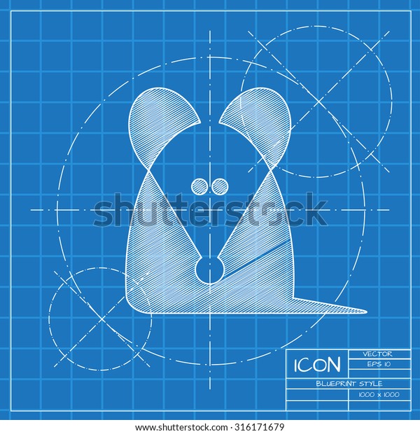 Vector Blueprint Rat Mouse Icon On Stock Vector (Royalty Free ...