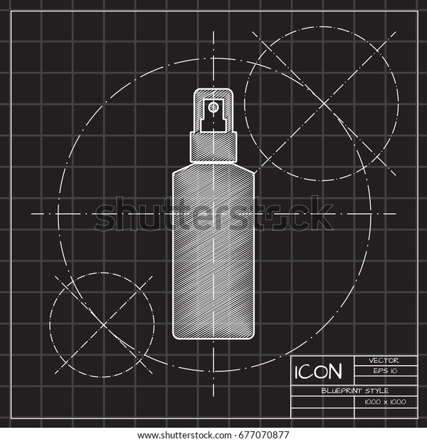 Vector Blueprint Sprayer Bottle On Engineer Stock Vector (Royalty Free ...