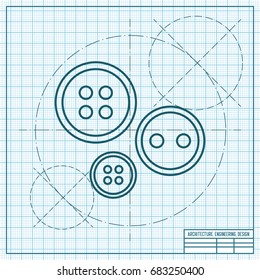 Vector Blueprint Tailor Button Icon On Stock Vector (Royalty Free ...