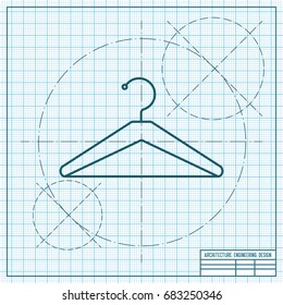 Vector Blueprint Tailor Hanger Icon On Stock Vector (Royalty Free ...