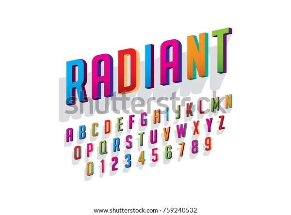 Vector Bold Colorful Font Alphabet Stock Vector (Royalty Free ...