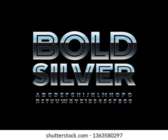 Vector Bold Silver Alphabet Letters Numbers Stock Vector (Royalty Free ...
