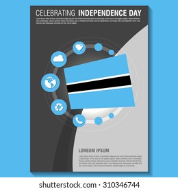 Vector Botswana Independence Day Flyer Template: เวกเตอร์สต็อก (ปลอดค่า ...