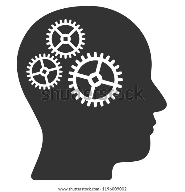 Vector Brain Gears Illustration Isolated Illustration: vector de stock ...