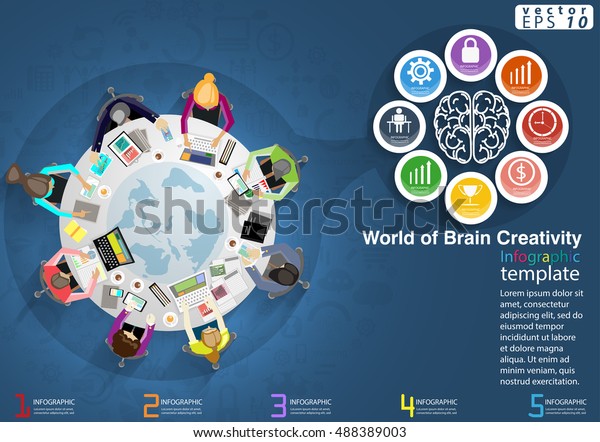 Vector Brainstorming World Brain Creativity Business Stock Vector ...