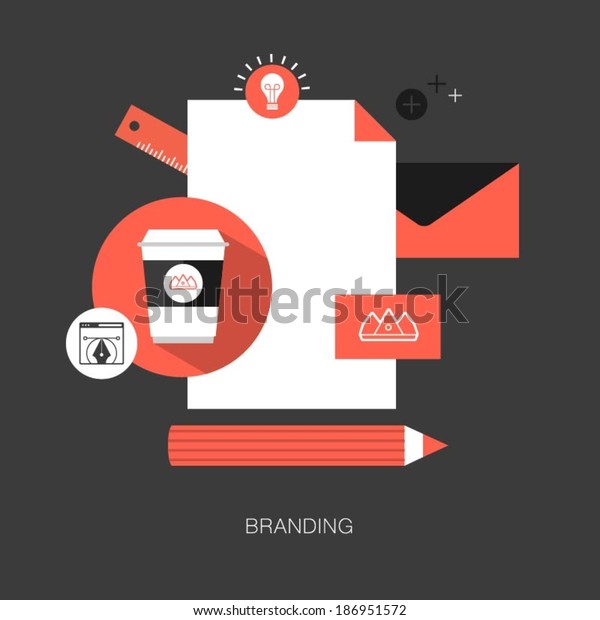 Vector Branding Concept Illustration Stock Vector (Royalty Free ...