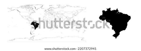 Vector Brazil Map Showing Country Location Stock Vector (Royalty Free ...