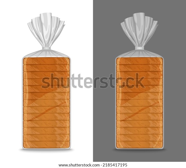 Vector Bread Packaging Mockup Transparent Plastic Stock Vector (Royalty ...