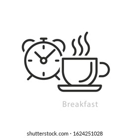 Vector Breakfast Icon Coffee Toast Premium Stock Vector (Royalty Free ...