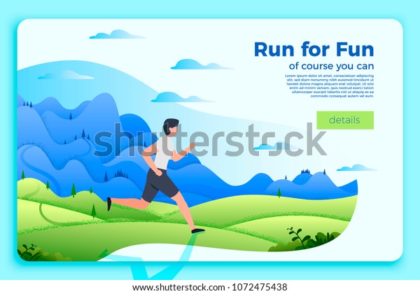 Vector Bright Banner Template Running Man Stock Vector (Royalty Free ...