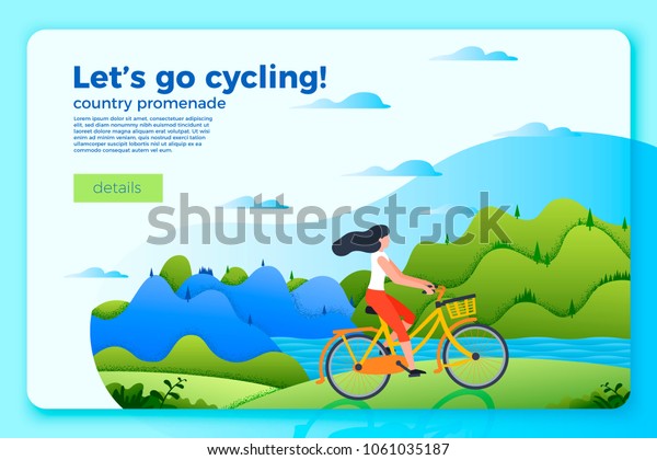 Vector Bright Bicycle Ride Banner Template 스톡 벡터(로열티 프리) 1061035187 ...