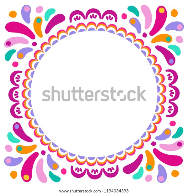Vector Bright Colorful Round Frame Framing Stock Vector (Royalty Free ...
