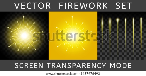 Vector Bright Colorful Yellow Firework Isolated Stock Vector (Royalty ...