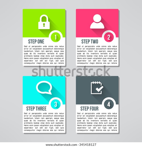 Vector Bright Infographic Cards Set Modern Stock Vector (Royalty Free ...