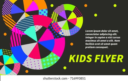 Vector Bright Kids Flyer Poster Invitation Stock Vector (Royalty Free ...