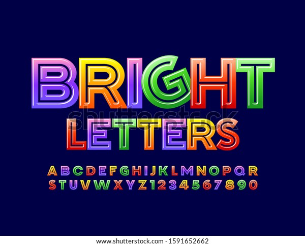 Vector Bright Letters Numbers Glossy Colorful Stock Vector (Royalty ...