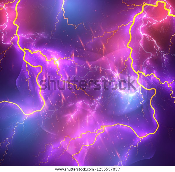 Vector Bright Lightning On Dark Colored Stock Vector (Royalty Free ...