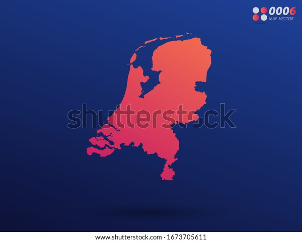Vector Bright Orange Gradient Netherland Map Stock Vector (Royalty Free ...