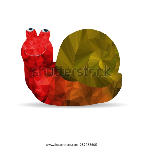 Vector Bright Snail Low Poly Technique Stock Vector (Royalty Free ...