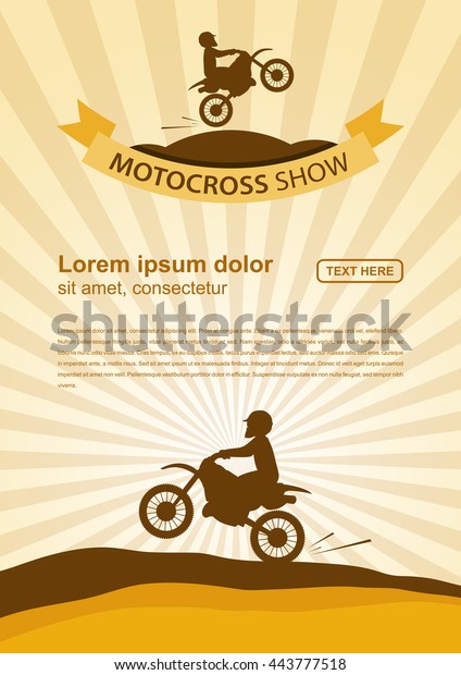 Vector Brochure Flyer Design Motocross Show Stock Vector (Royalty Free ...