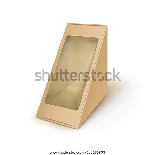 Vector Brown Blank Cardboard Triangle Take Stock Vector (Royalty Free ...