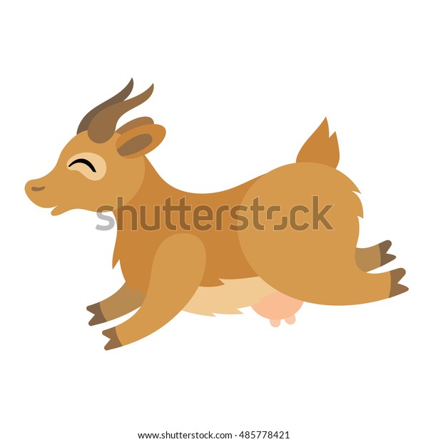 Vector Brown Nanny Goat Stock Vector (Royalty Free) 485778421