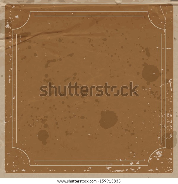Vector Brown Paper Background Retro Frame Stock Vector (Royalty Free ...