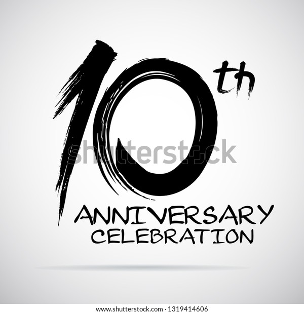 Vector Brush Calligraphy 10 Years Anniversary Stock Vector (Royalty ...